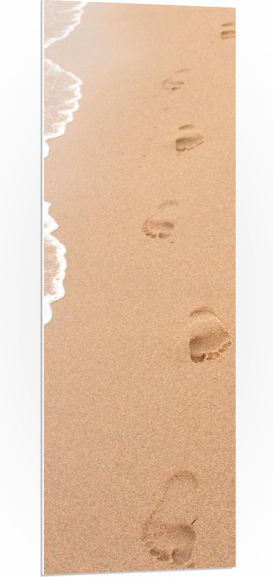 PVC Schuimplaat - Voetstappen in het Zand op het Strand - 40x120 cm ...