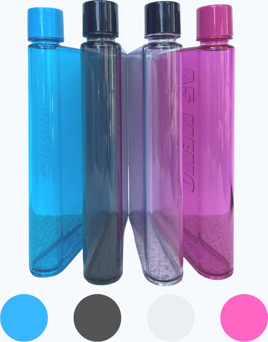 Jinius ® - Waterfles - Blauw - Transparant - Makkelijk Mee te Nemen ...