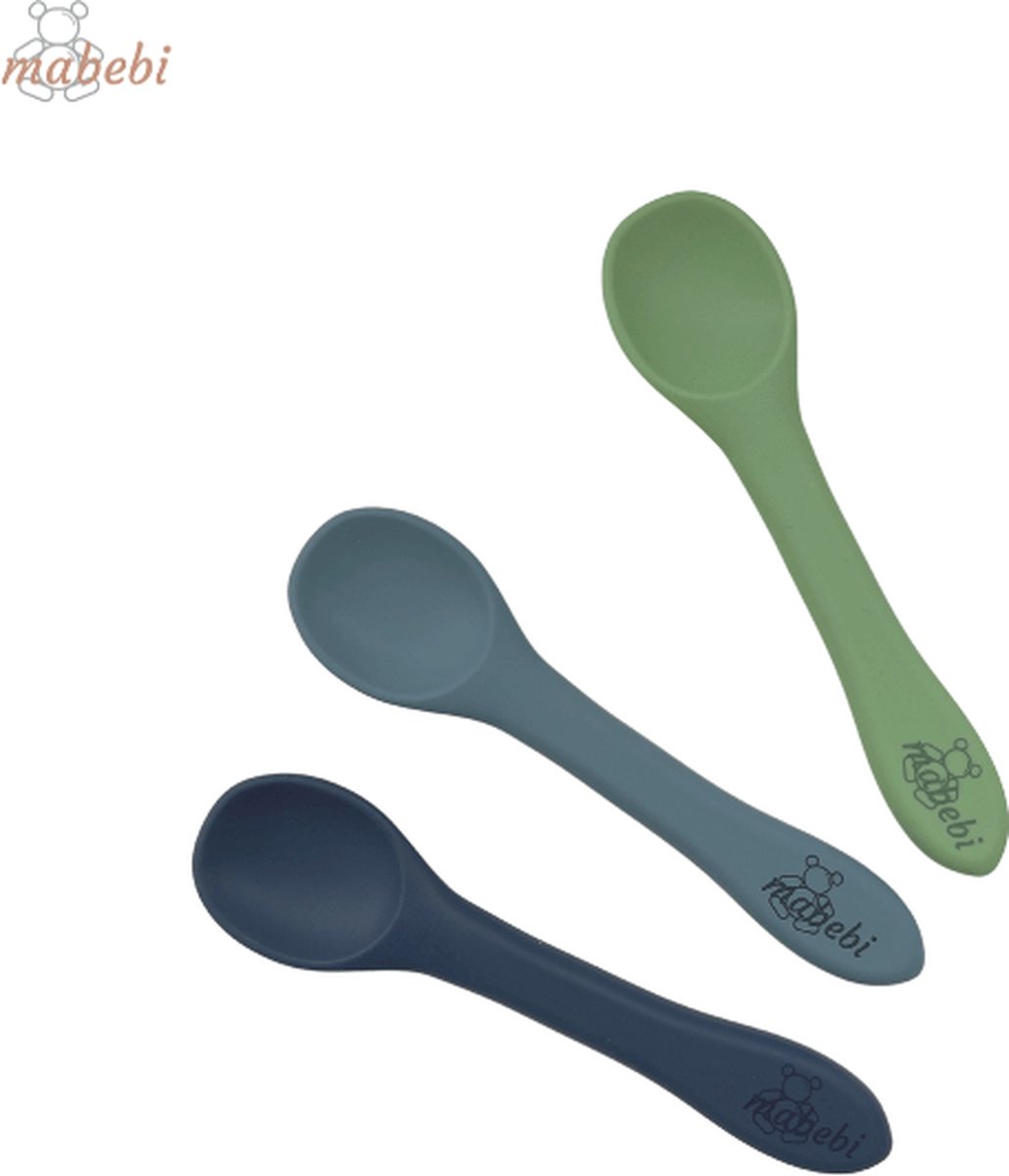 Mabebi MBB-BG - 3stuks baby/peuter lepels - siliconen lepels ...