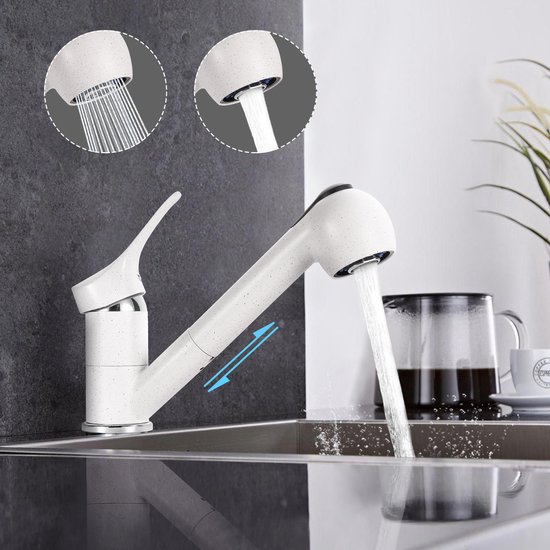 DALMO Keukenkraan met Uittrekbare Uitloop - Handdouche - Mengkraan - Flexibele Slang -... | bol