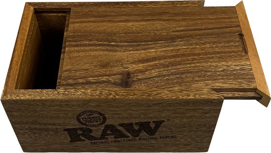 RAW Wooden Box With Sliding Top - Large | bol