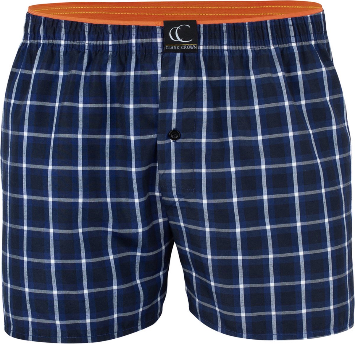 CLARK CROWN Wijde Boxershorts 2 pack kleur Navy één short in één kleur ...