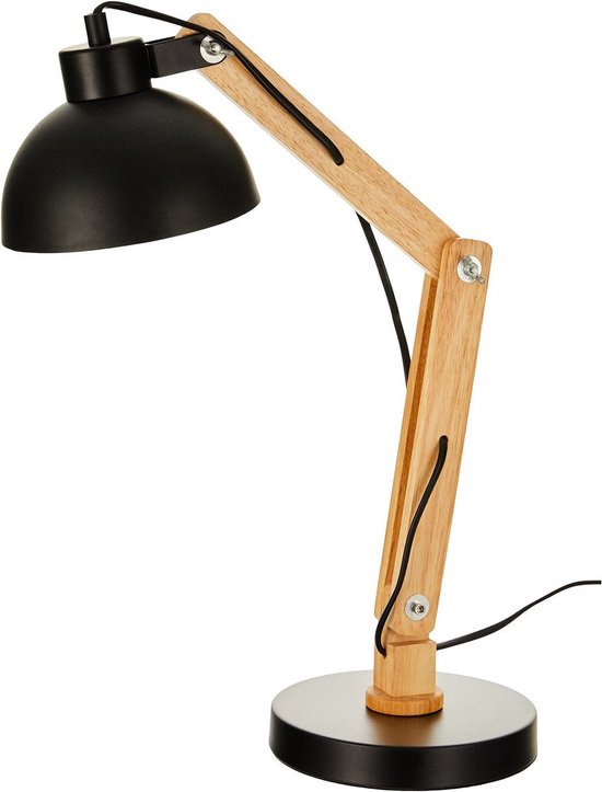 Bureaulamp EDM Zwart Hout Metaal 60 W (Ø 16 x 53 cm) | bol