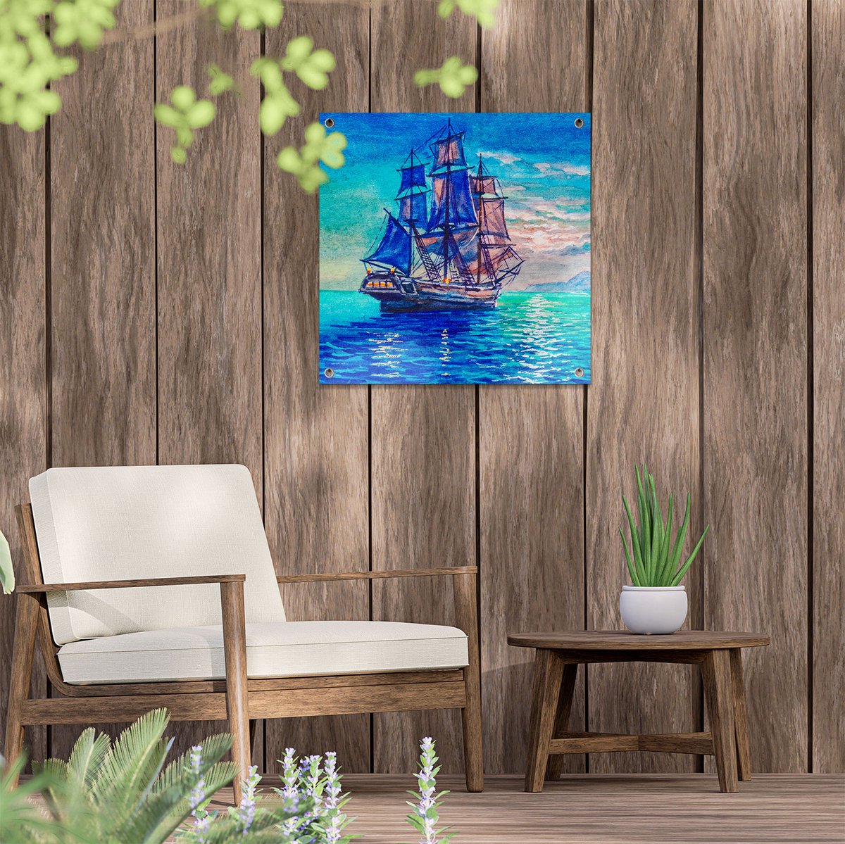 Gards Tuinposter Oude Piratenschip Zeilboot Getekend - 50x50 cm ...