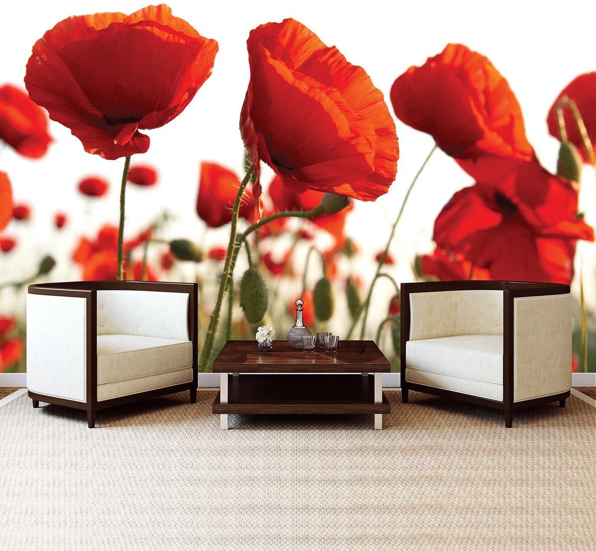 Fotobehang - Vlies Behang - Klaprozen - 254 x 184 cm | bol.com