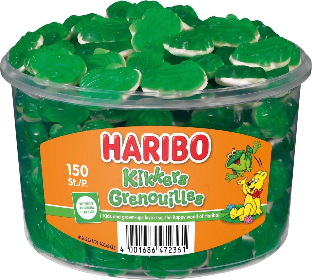 Haribo Kikkers snoep - 150 stuks - 1050g | bol.com