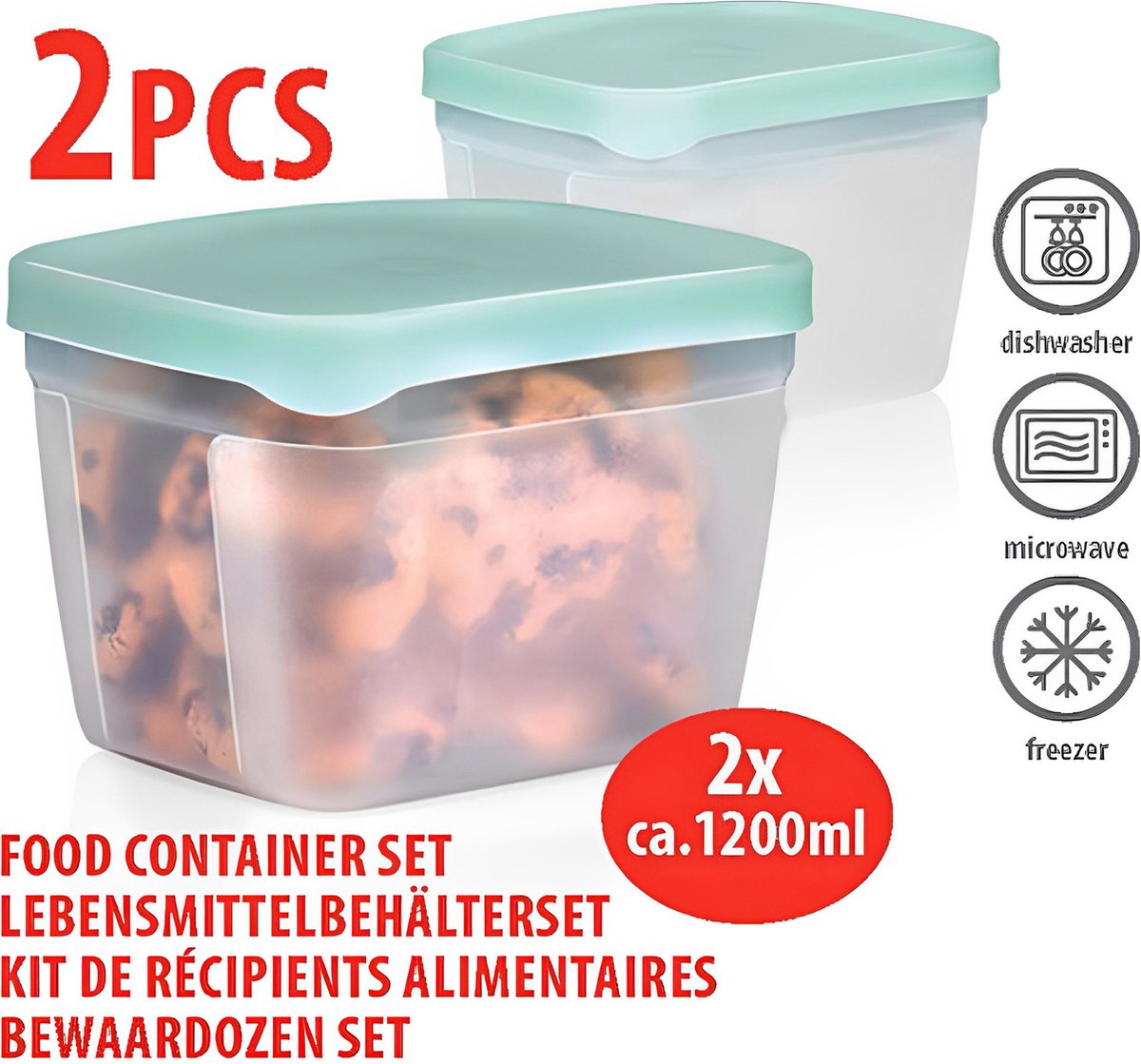 Alpina Vershoudbakje 2x1200 ml - Vershouddoos - BPA Vrij - Groen | bol.com