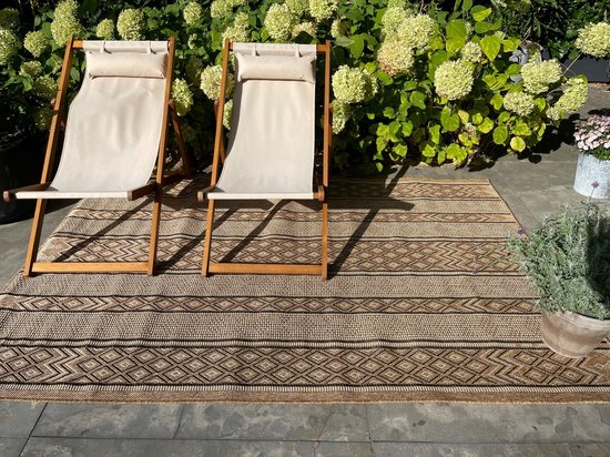 Buitenvloerkleed, Tuinkleed, Balkonkleed Jute look 120cm x 80cm | bol.com