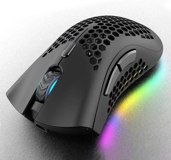 Draadloos - Ultralight - Gaming muis - Hexagon Gaten - RGB - 5 knoppen ...