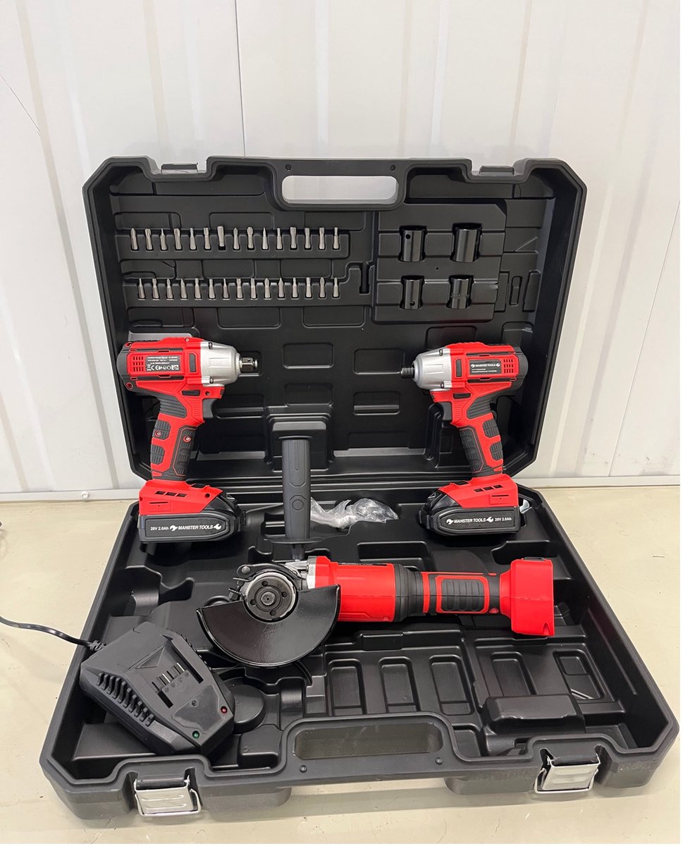 XL gereedschapsset - Boormachine - Slagmoersleutel - Slijptol ...