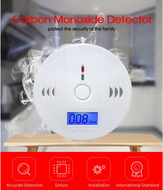 3X CO Koolmonoxide Alarm - CO Gas Warner Branddetector - Waarschuwing ...