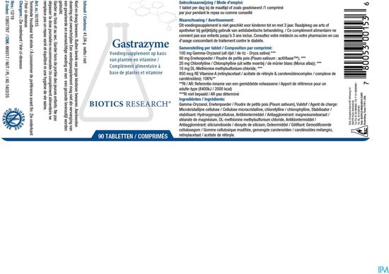 Biotics Gastrazyme Vit U | bol.com