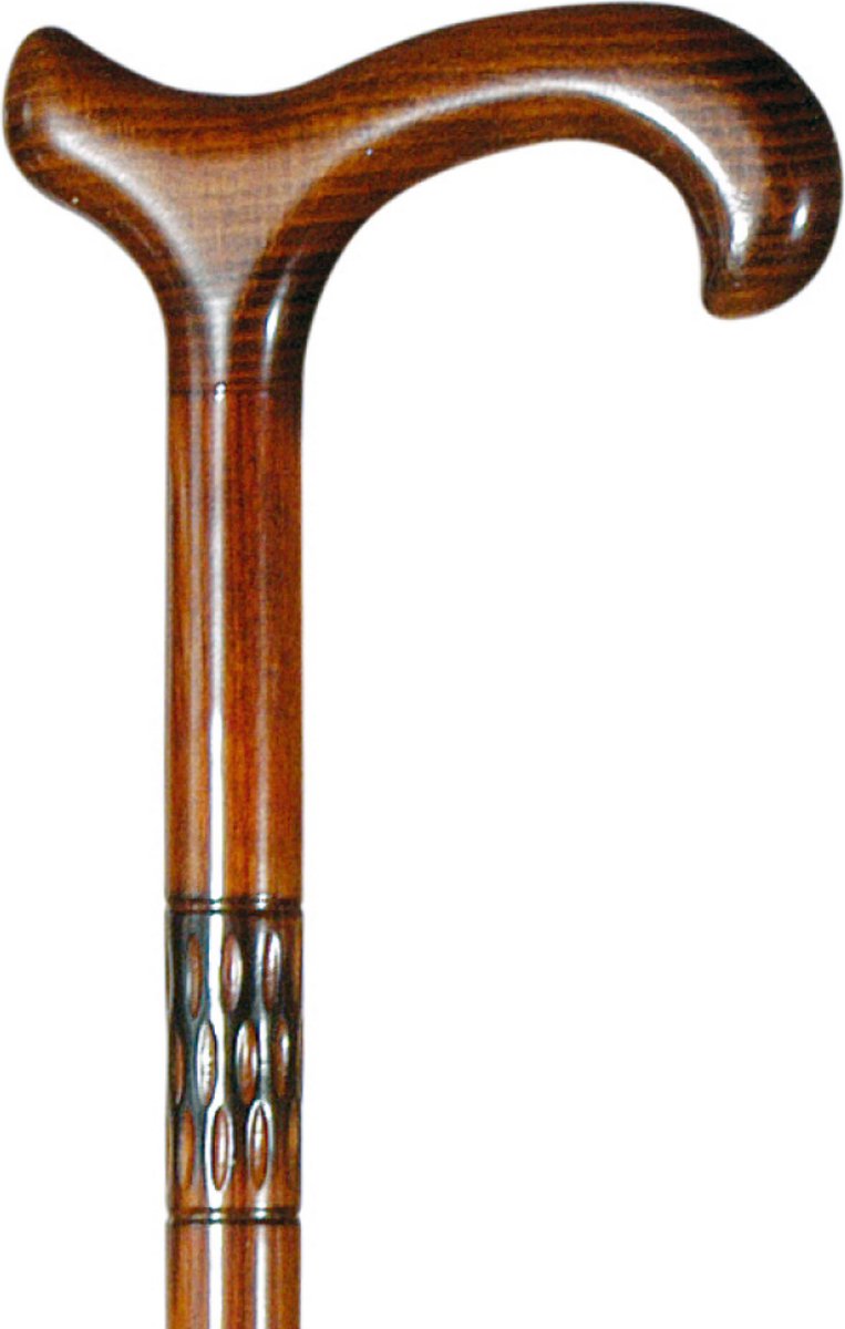 Classic Canes Houten wandelstok - Bruin - Beukenhout - Gefreesde kraag ...