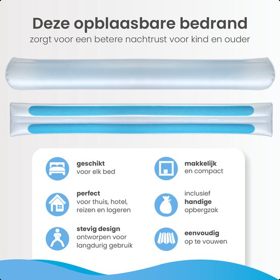 Dailysmart Opblaasbare Bedrand voor Baby/Kind - Voor elk Bed - Met ...