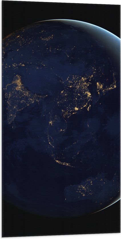Vlag - Azië op de Wereldbol vanuit het Heelal - 50x100 cm Foto op ...