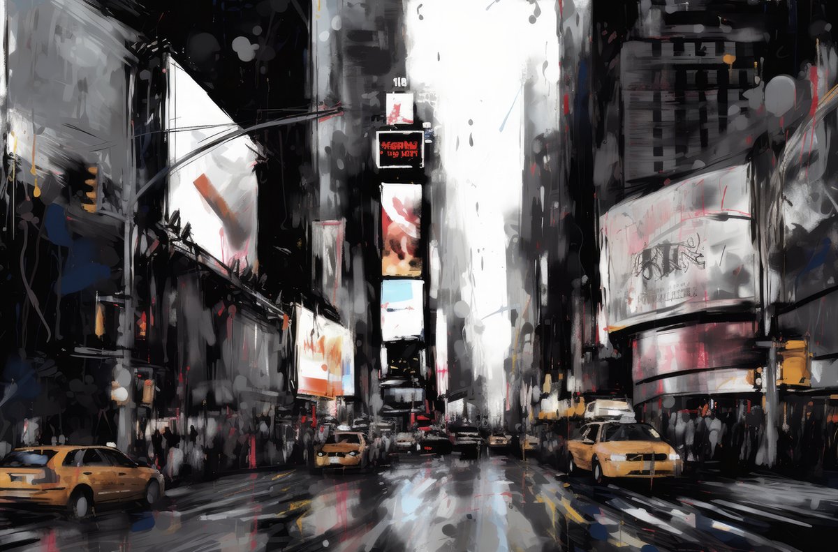 Times Square Abstract - New York - City Poster - 91x61 | bol.com