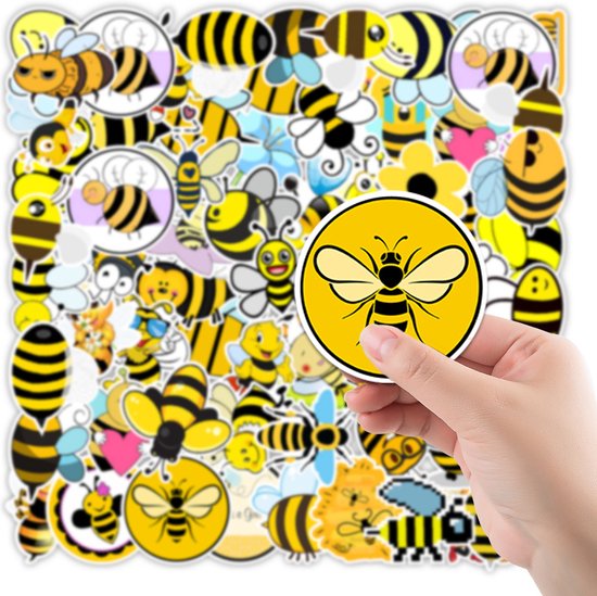Bijenstickers - 50 Stuks - Leuke Stickers voor Laptop, Muur, Fiets ...