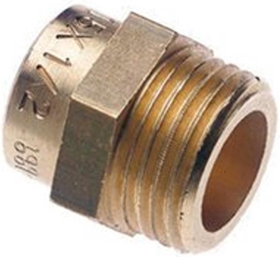 Bonfix Messing soldeerfitting Puntstuk 1-1/4 x 35 - buitendraad x capillair - 82280 | bol