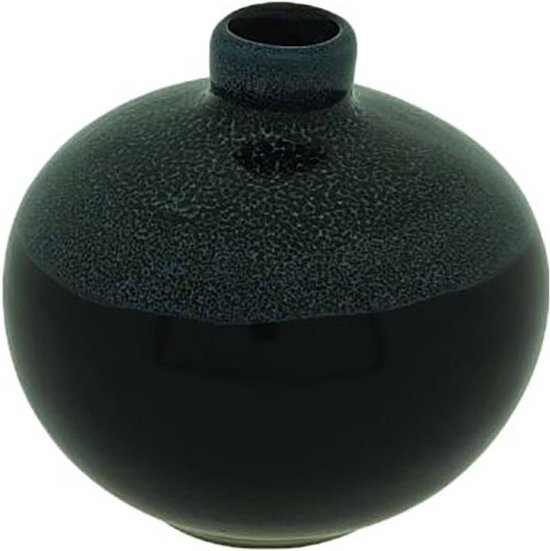 Knopvaasje zwart/antraciet - Klein vaasje - keramisch vaasje volledig ...
