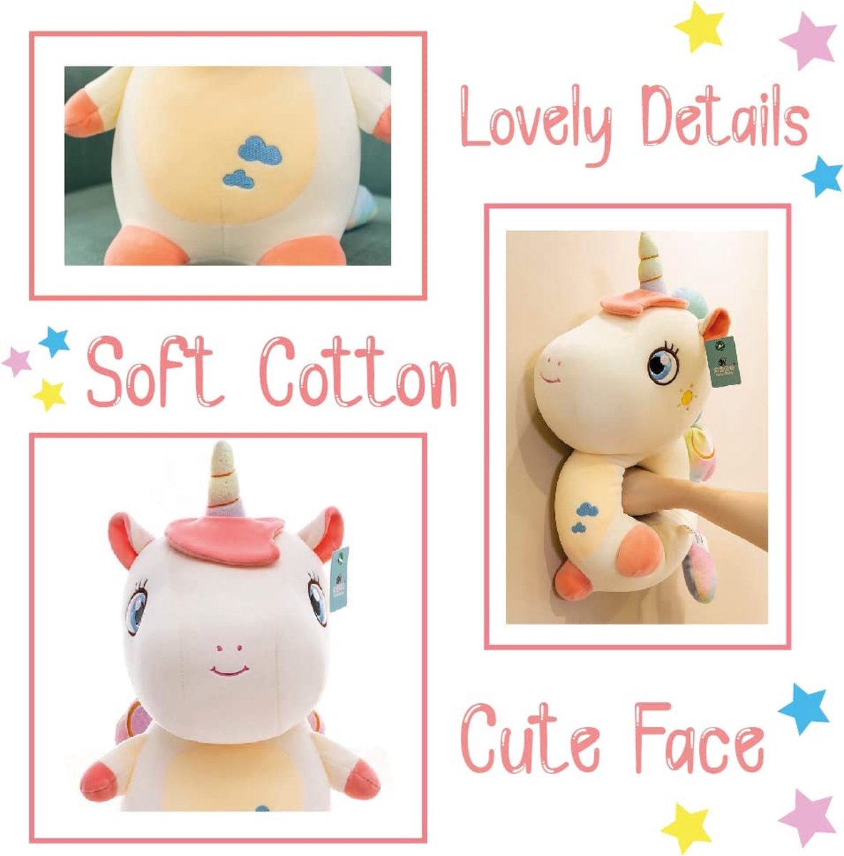 Unicorn Knuffel Roze - 60 cm - Grote knuffel - Eenhoorn knuffel roze ...