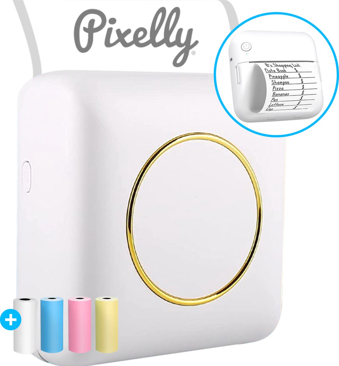 Pixelly® Fotoprinter voor Smartphone - 2-in-1 Mini Pocket, Foto & Label ...