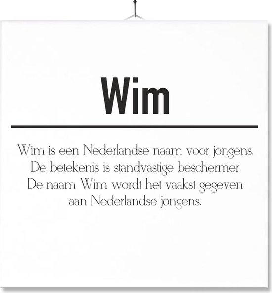 Tegel Met Opdruk | Betekenis | Kado | Cadeau | Met Naam - Wim | bol