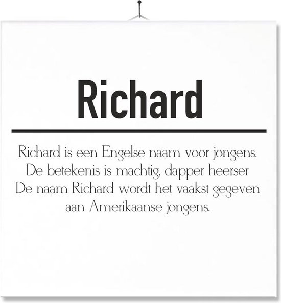 Tegel Met Opdruk | Betekenis | Kado | Cadeau | Met Naam - Richard | bol