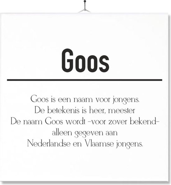 Tegel Met Opdruk | Betekenis | Kado | Cadeau | Met Naam - Goos | bol