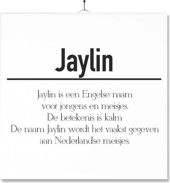 Tegel Met Opdruk | Betekenis | Kado | Cadeau | Met Naam - Jaylin | bol.com