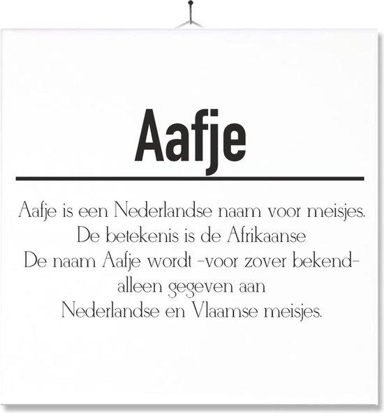 Tegel Met Opdruk | Betekenis | Kado | Cadeau | Met Naam - Aafje | bol