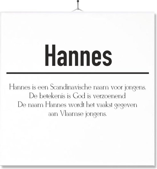 Tegel Met Opdruk | Betekenis | Kado | Cadeau | Met Naam - Hannes | bol