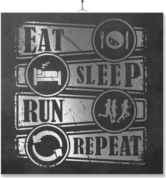 Tegel Met Opdruk | Geschenk | Kado | Eat Sleep run Repeat | bol