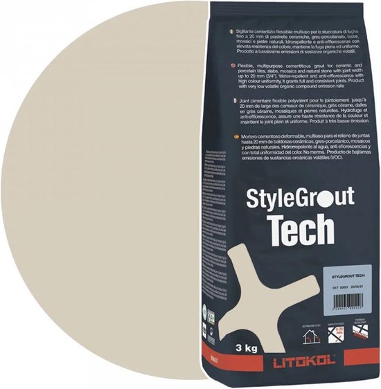 Litokol Stylegrout tech ivory-2 voeg 3 kg - Voegmiddel - Kleur Ivoor | bol