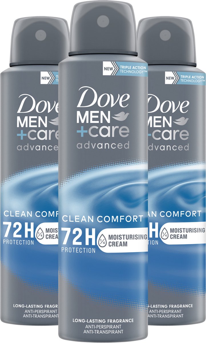 Dove Men+Care Advanced Clean Comfort Anti-Transpirant Deodorant Spray ...