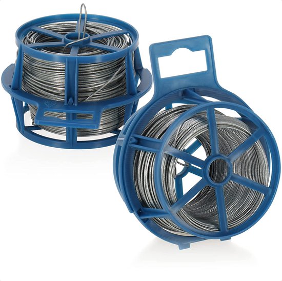 100 meter binddraad in zilverkleuren, 2 rollen met elk 50 meter ...