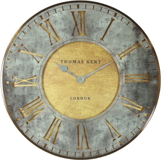 Thomas Kent - Grote wandklok Florentine Star L marmer groen - 74cm rond ...