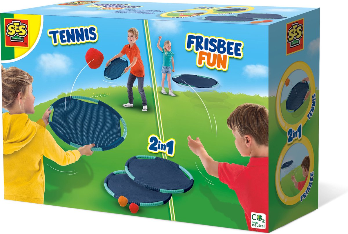 SES - Tennis en Frisbee fun - 2 in 1 - twee extra grote tennis frisbees ...