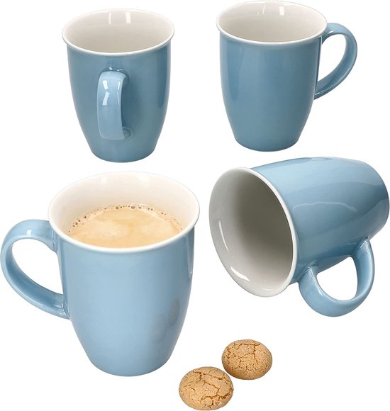 Set de 4 tasses à café avec anse, 250 ml, 4 personnes, tasses en ...