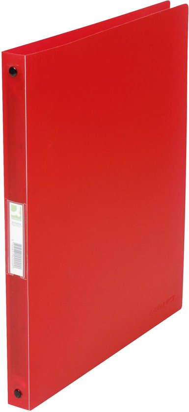 Q-CONNECT ringmap, PP, 4 ringen, 16 mm, transparant rood | bol
