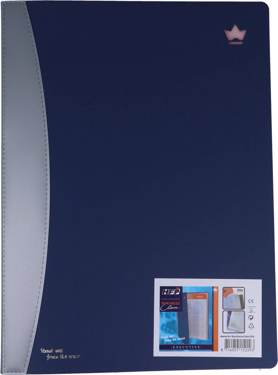 HFP Showmap - Presentatiemap - Blauw - A4 - 20 tassen | bol.com