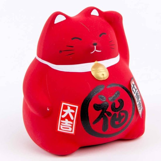 Fine Asianliving Lucky Cat Maneki Neko Red | bol