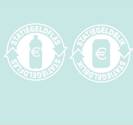 Set Kliko stickers - Quote Statiegeld -Flessen - Blikjes -Opbergbakken ...