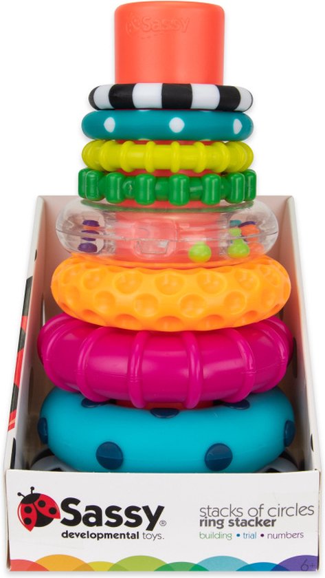Sassy - Stapeltoren Baby - Ringen in verschillende kleuren en texturen ...