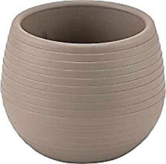 Set taupe bloempotjes 6st UV-bestendige sierpotten 1L Mokka met ...