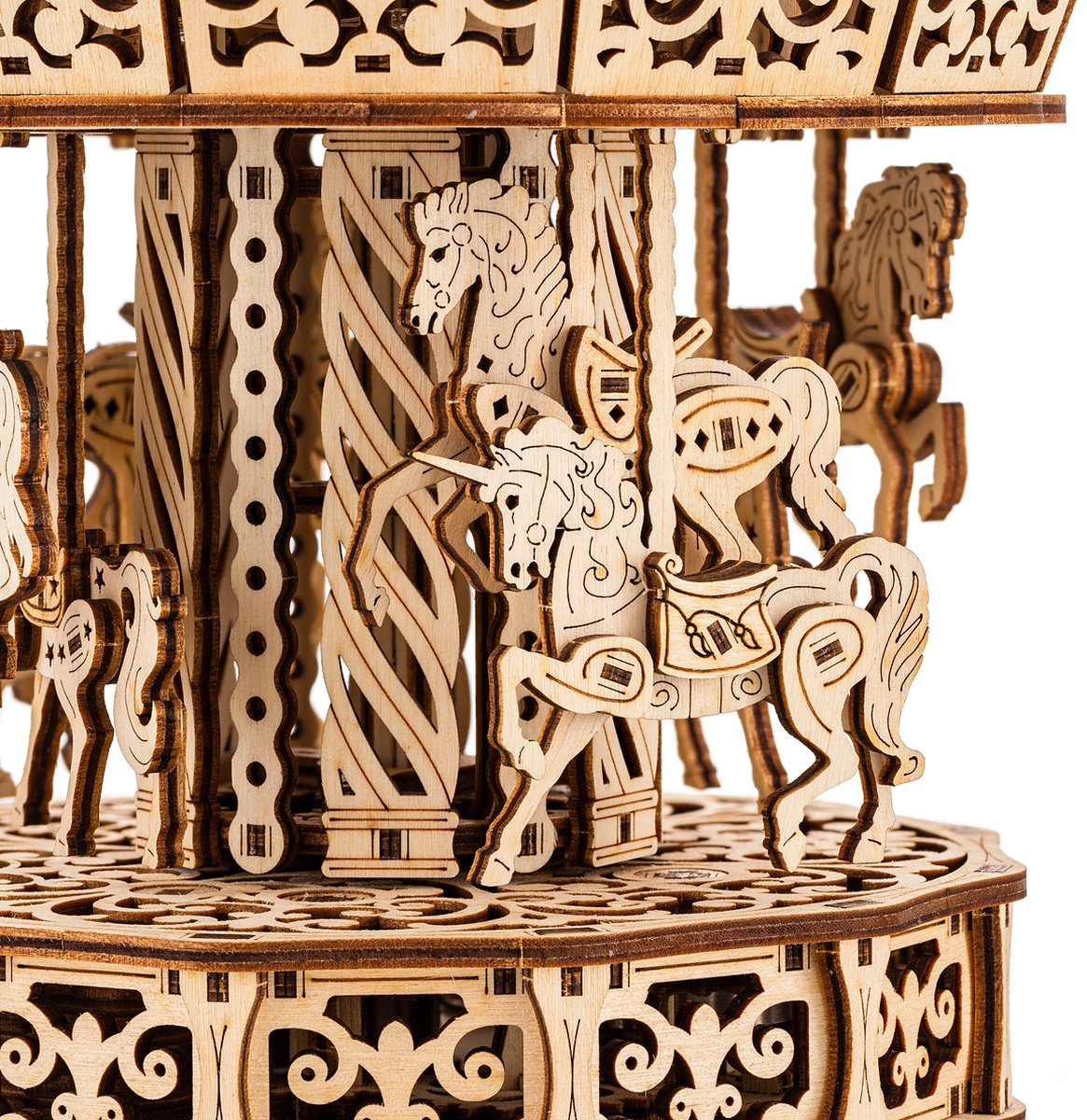 WoodTrick - Houten modelbouw 3D puzzel - 'Parisian Carousel'/Draaimolen ...