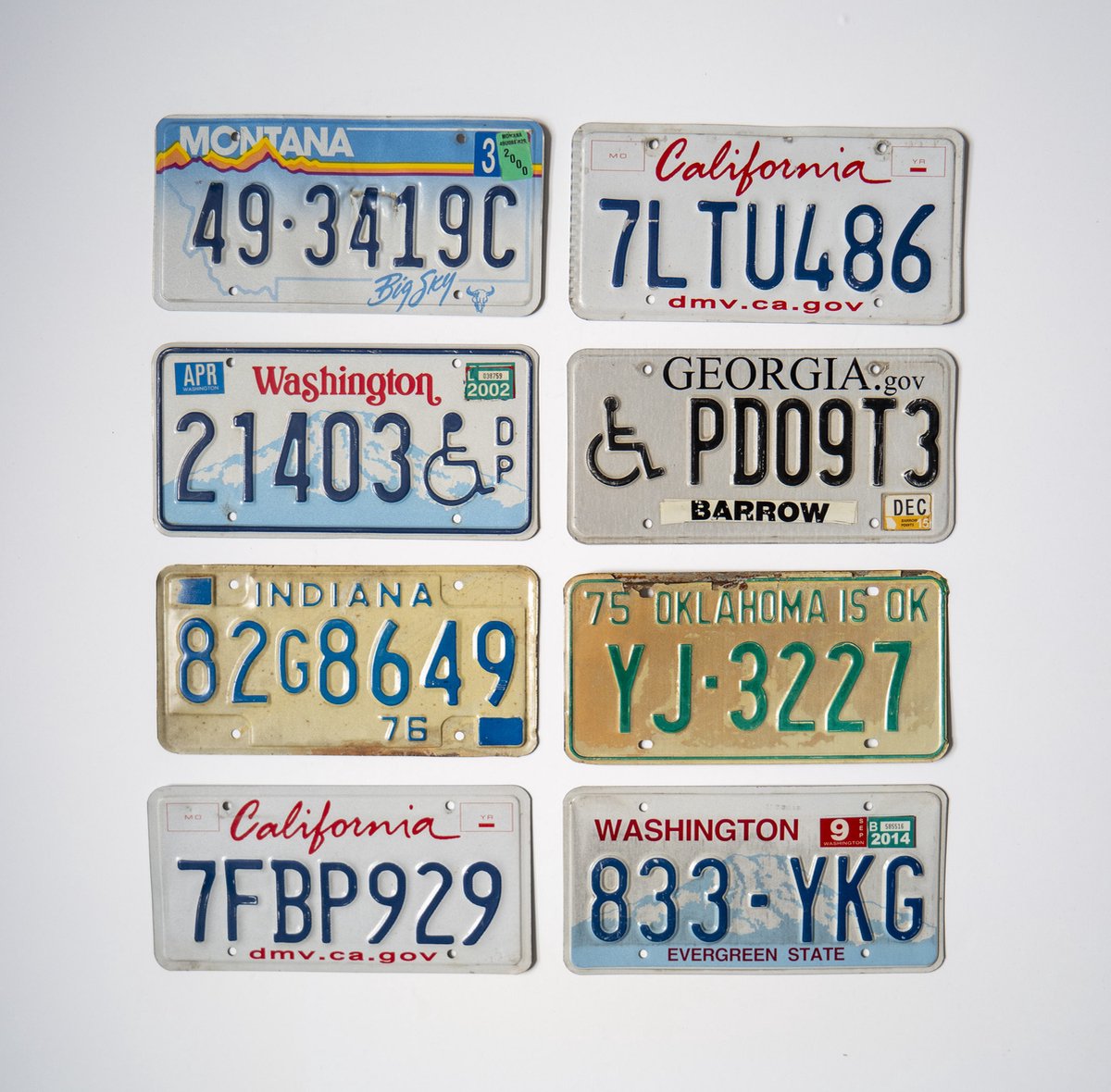 Mancave Decoratie - USA kentekenplaat - 100% Authentiek - Set van 8 ...