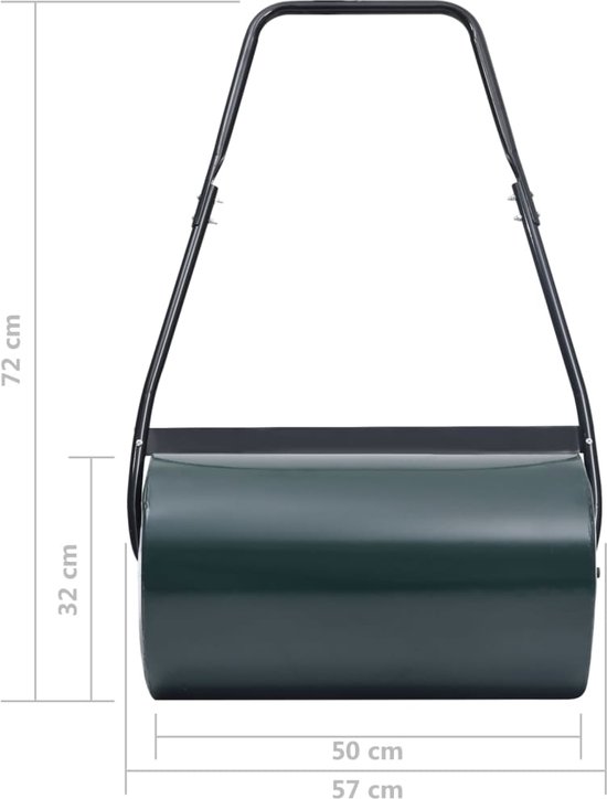 vidaXL Gazonroller 43 L 57 cm groen en zwart | bol.com
