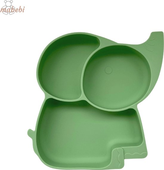 Mabebi MBB-OGROEN - Siliconen Baby bord met zuignap - vakjesbord ...