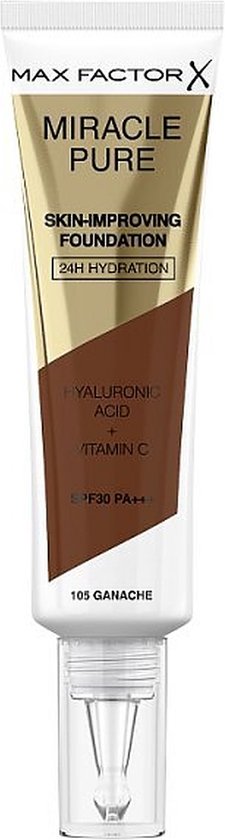 Max Factor Miracle Pure Skin-Improving Foundation - 105 Ganache | bol