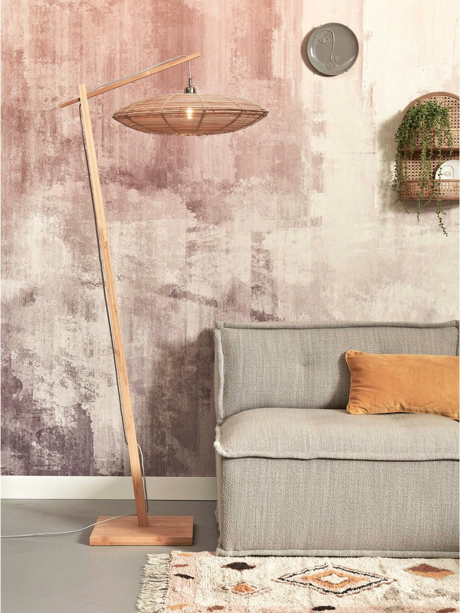 GOOD&MOJO Vloerlamp Tanami - Bamboe/Rotan - 78x55x176cm - Modern ...